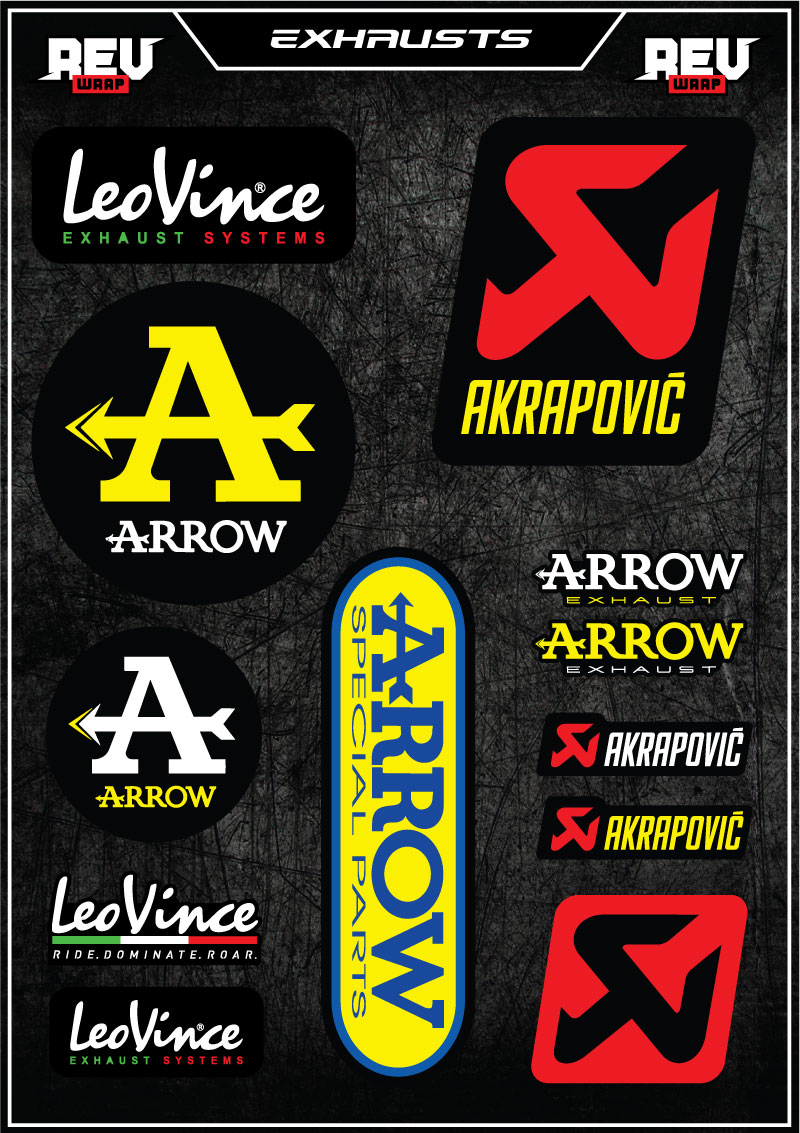 EXHAUSTS - STICKER KIT - Revwrap - Be unique with the best motorcycle ...
