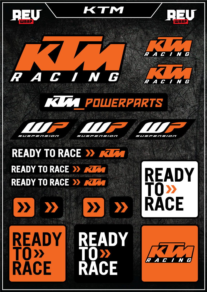 KTM - STICKER KIT - Revwrap - Be unique with the best motorcycle decals ...